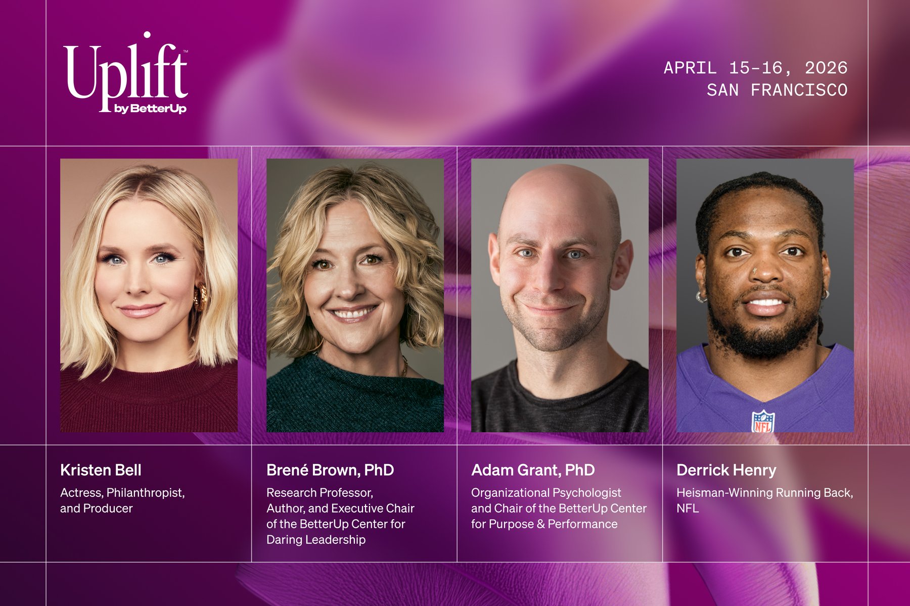 Kristen Bell, Adam Grant, Brené Brown, Pete Sohn, Derrick Henry and ...